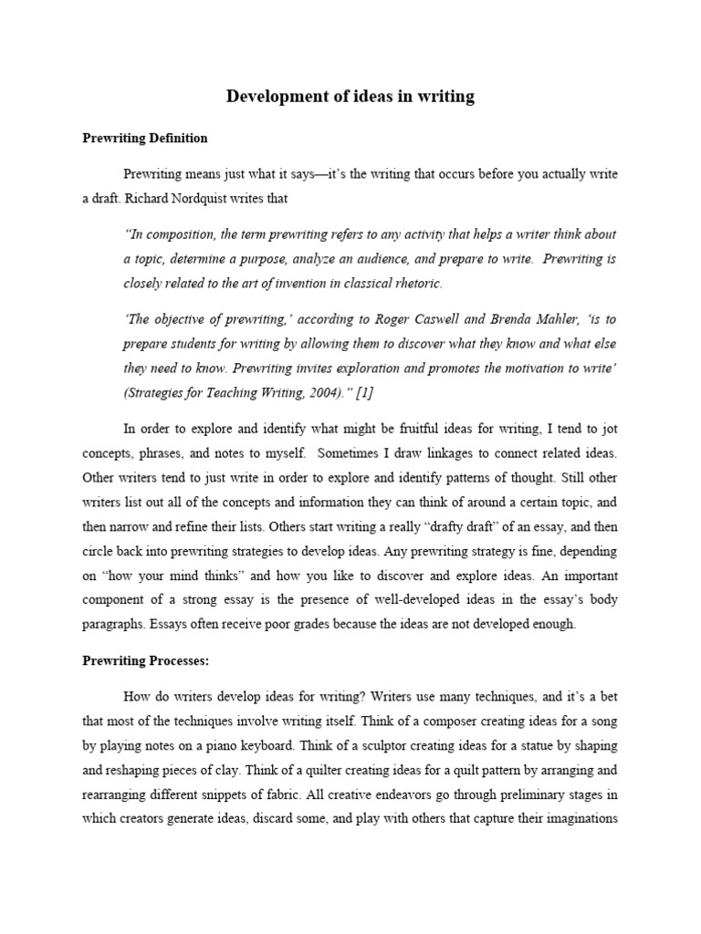 Developing Ideas in Writing Techniques | PDF | Idea | Evidence