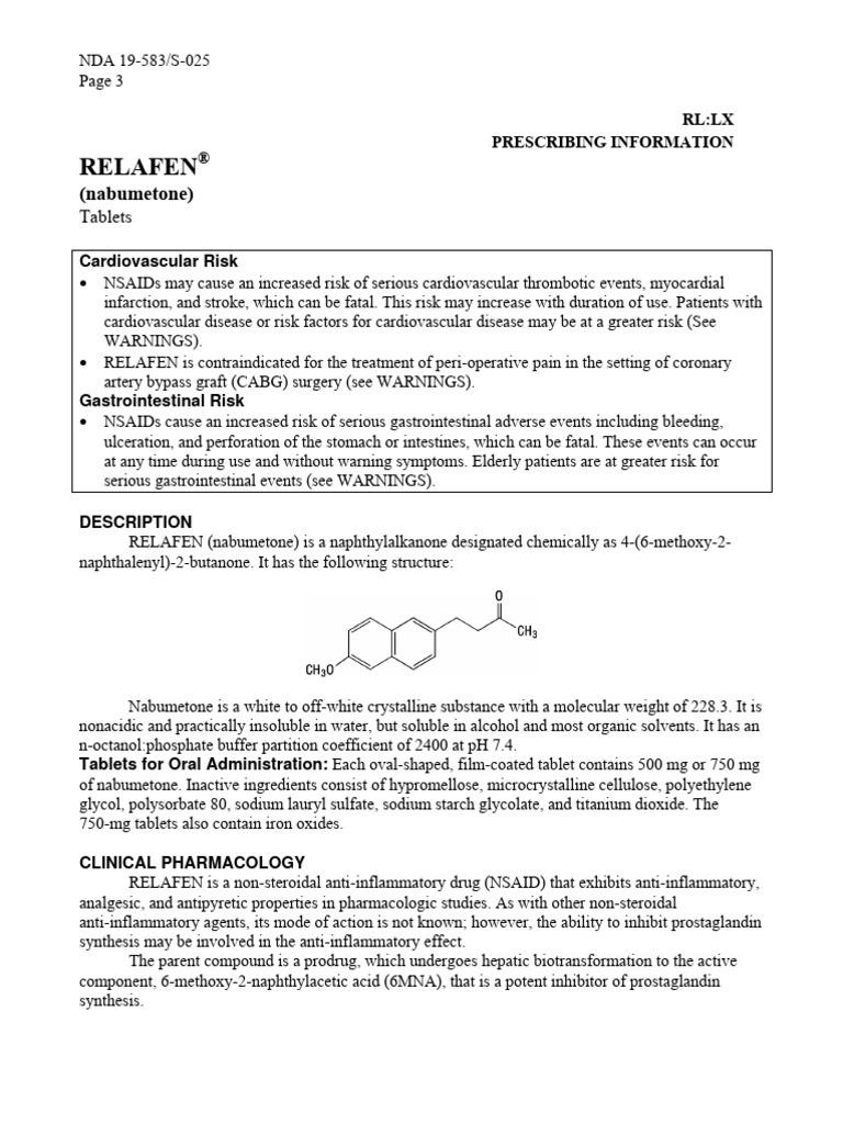S 025 LBL | PDF | Nonsteroidal Anti Inflammatory Drug | Osteoarthritis