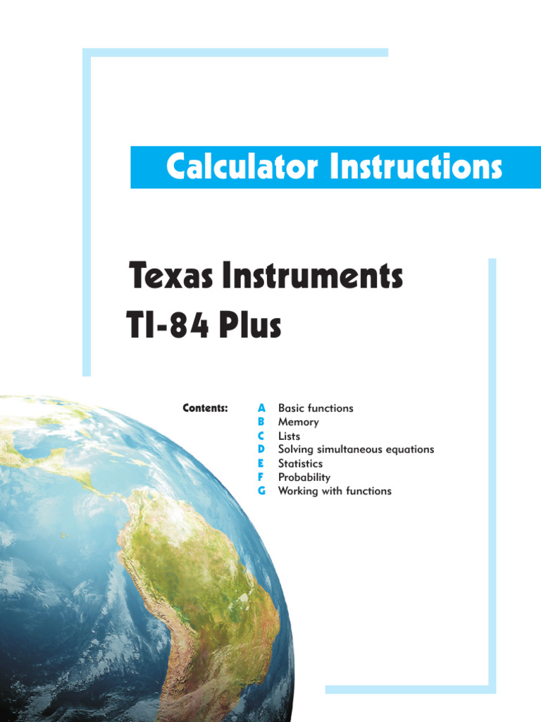 IBHL TexasTI 84PLUS | PDF | Logarithm | Trigonometric Functions