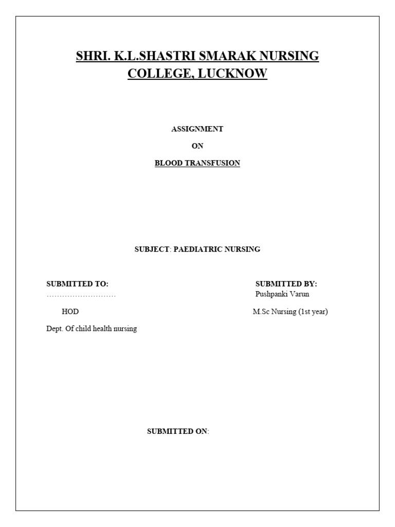 Pediatric Blood Transfusion | PDF | Blood Transfusion | Blood Donation