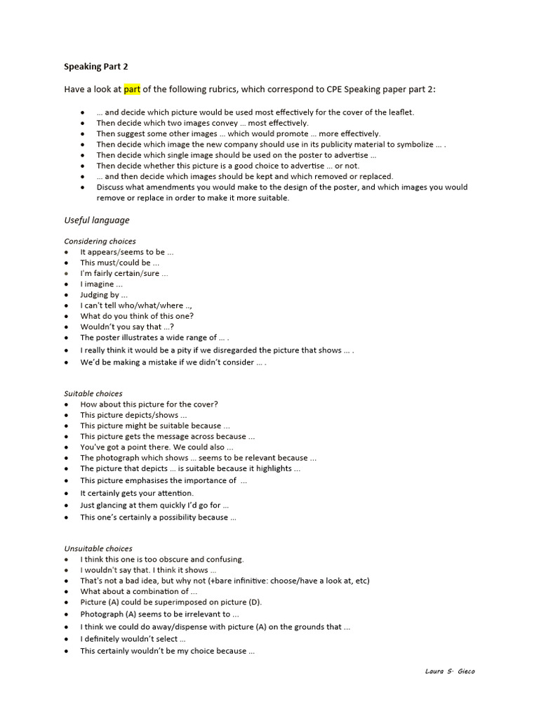 Speaking Part 2 | PDF