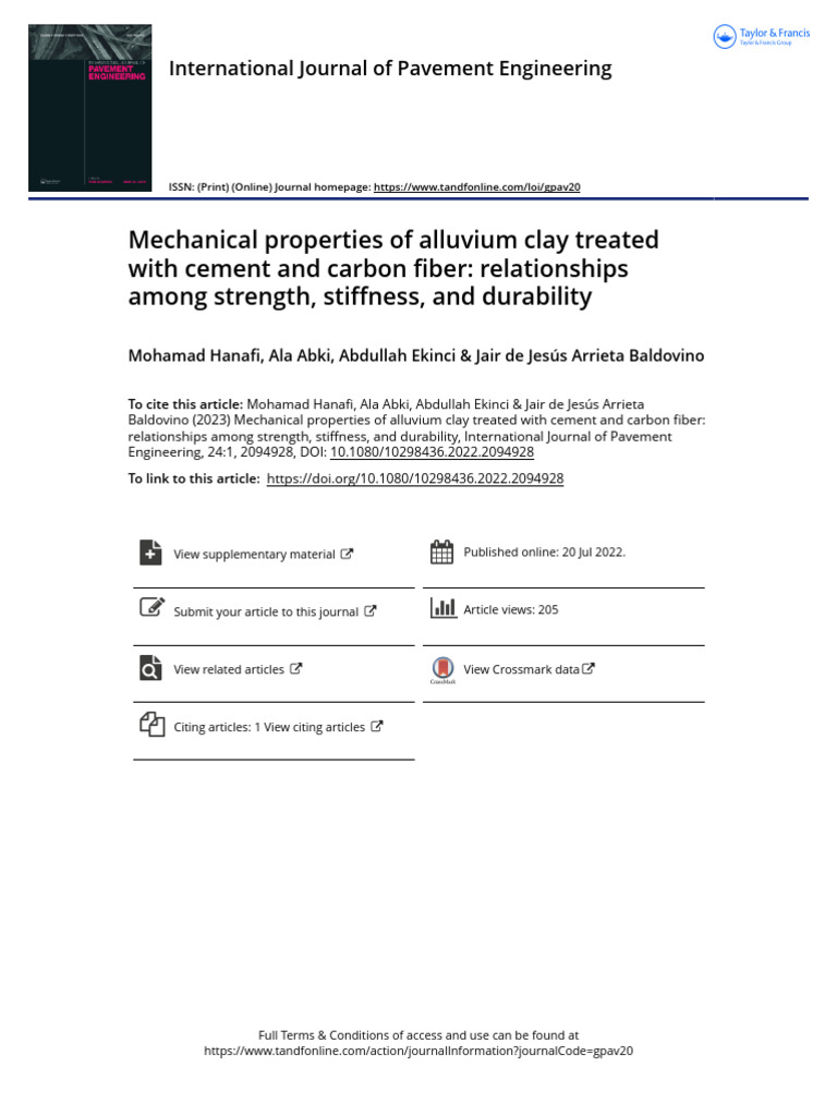 Enhancing Alluvium Clay with Cement & Fiber | PDF | Strength Of ...