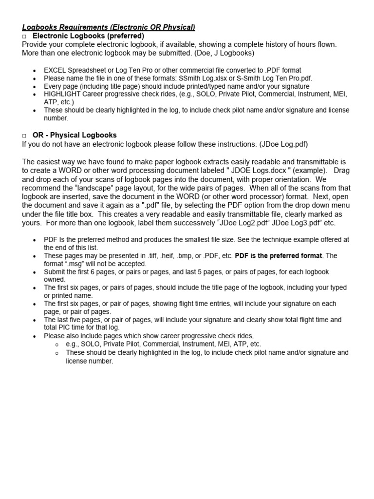 Logbook Requirements | PDF | Computer Science | Software