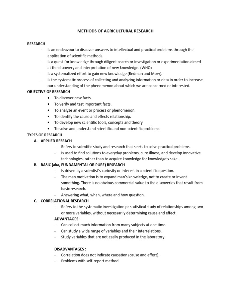 TOPIC-1.Methods of Agricultural Research | PDF | Quantitative Research | Statistics