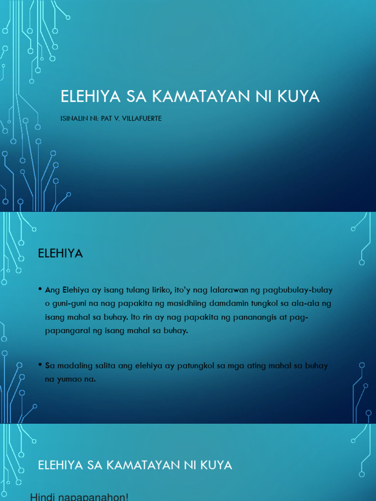 Elehiya Sa Kamatayan Ni Kuya | PDF