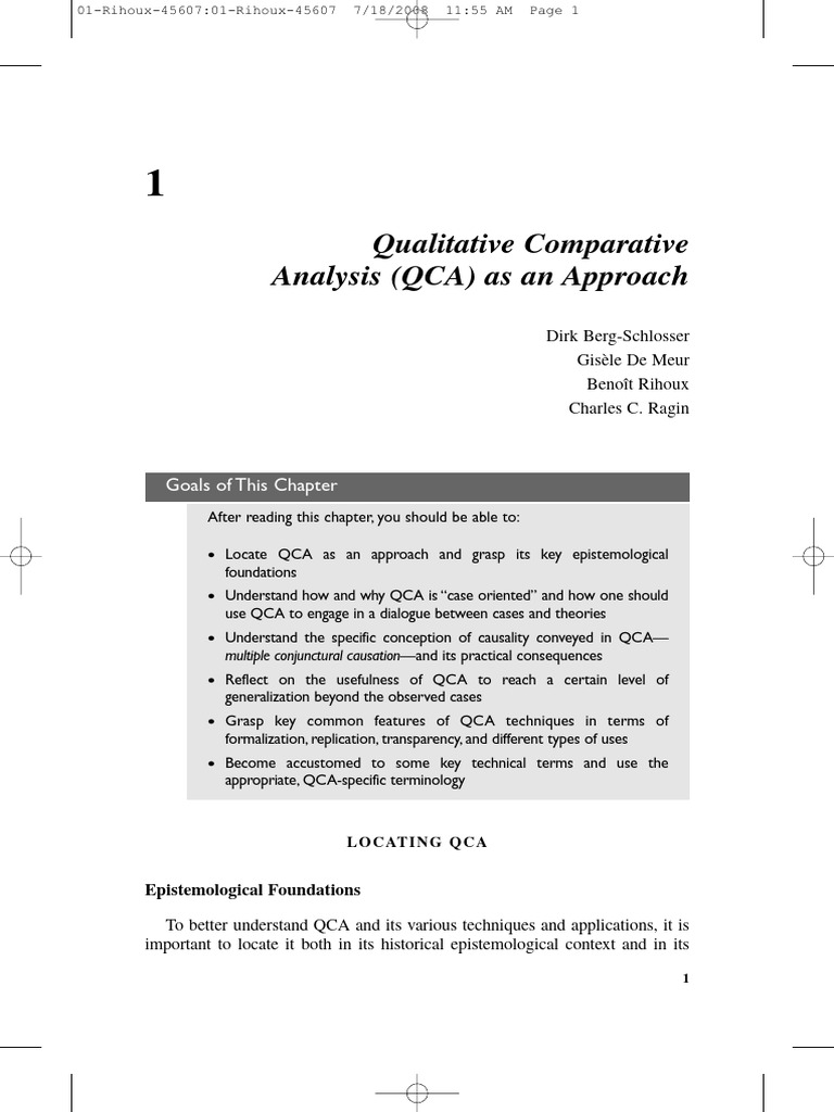Qualitative Comparative Analysis As An Approach | PDF | Causality ...