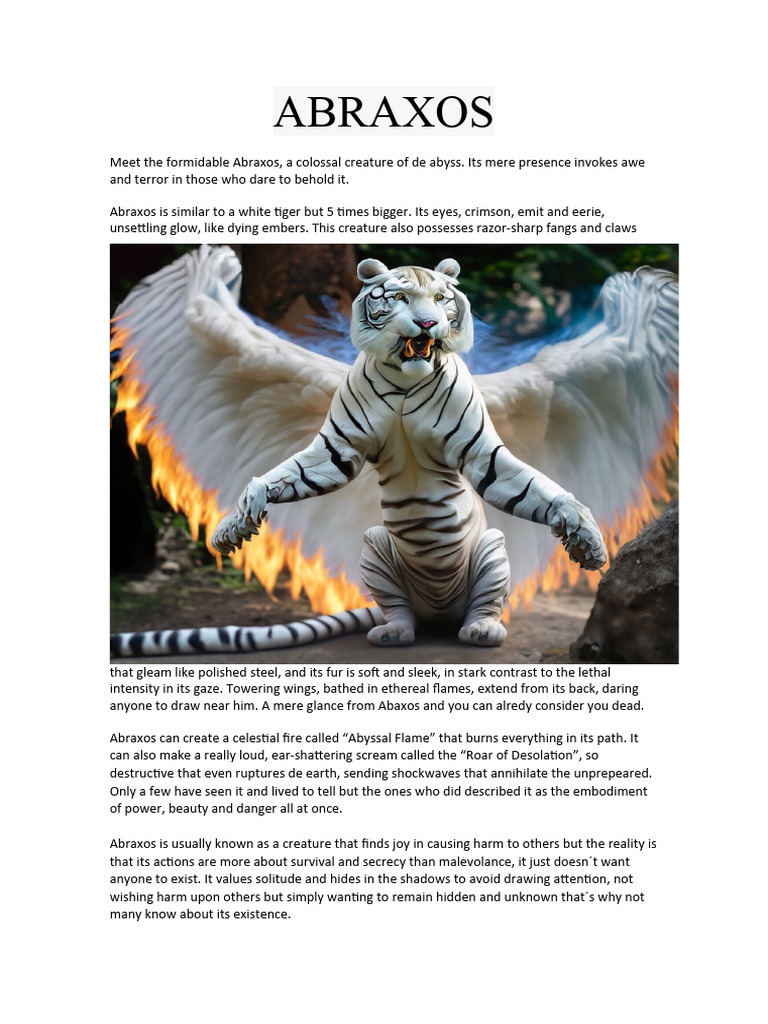 Abraxos: The Colossal Abyssal Beast | PDF