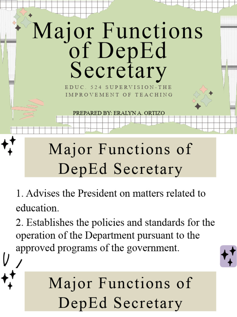 Major Functions of DepEd Secretary | PDF