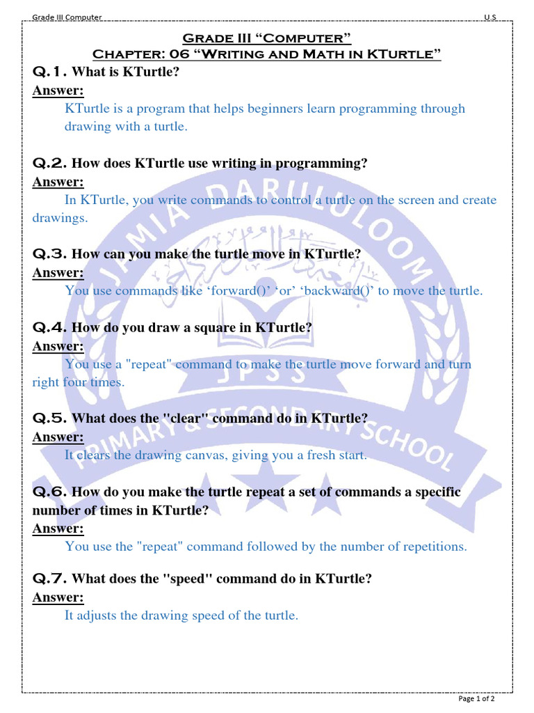 3 Writing & Math With Kturtle | PDF