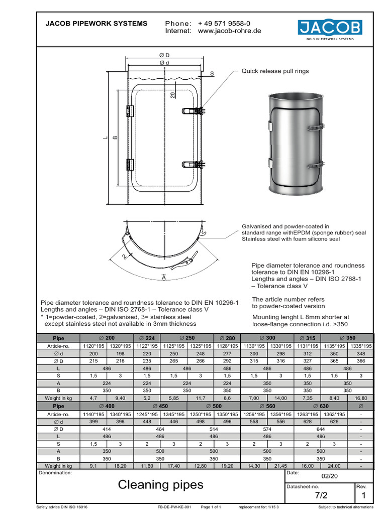 Cleaning Pipes EN | PDF | Pipe (Fluid Conveyance) | Industrial Processes