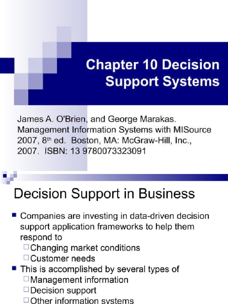 Chap10 Decision Support Systems | PDF