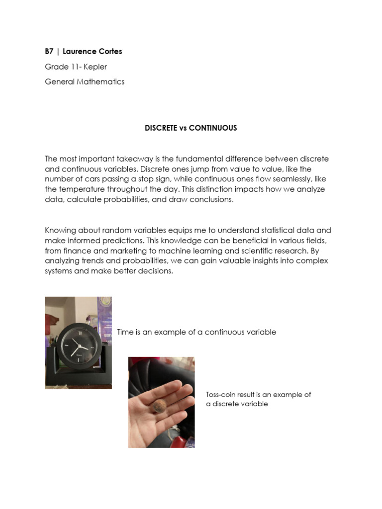 B7 - Laurence Cortes: Toss-Coin Result Is An Example of A Discrete ...