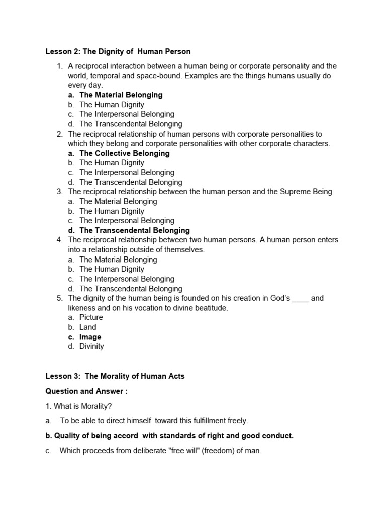 Dignity Of Human Person Pdf Free Will Dignity