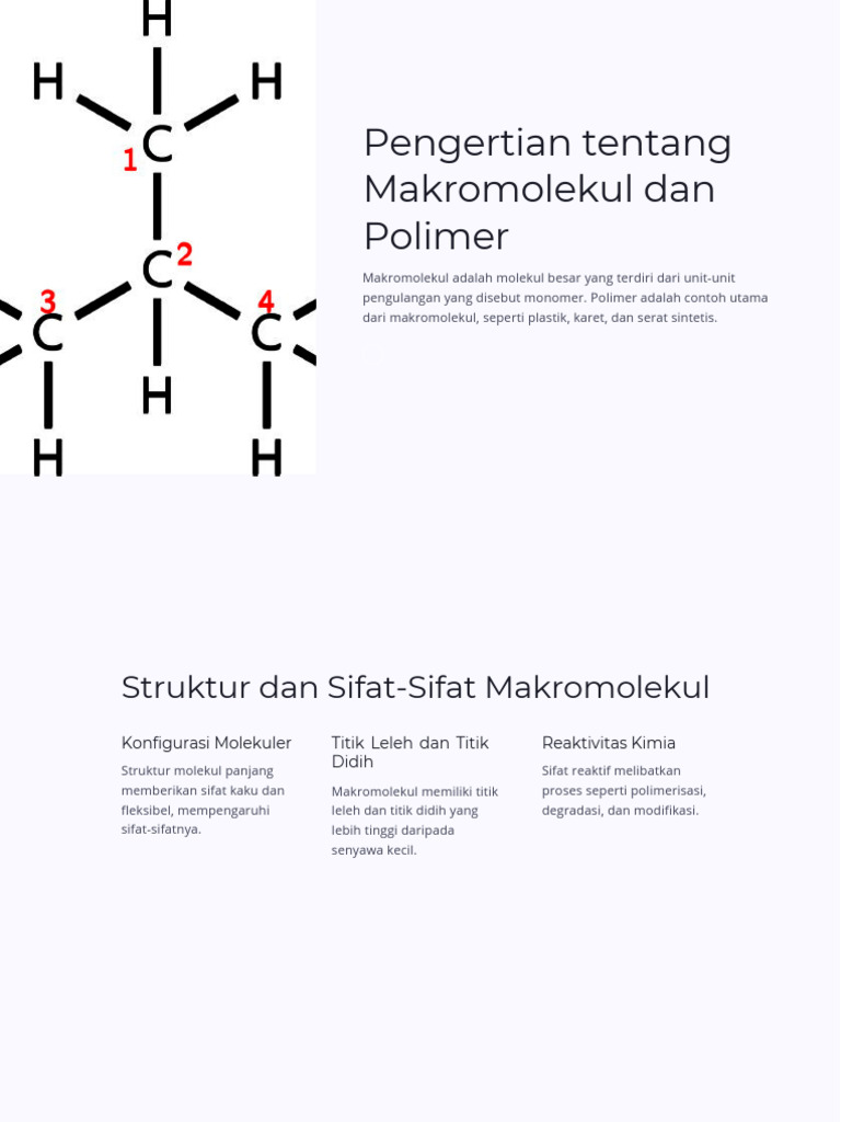 Pengenalan Tentang Makromolekul Dan Polimer | PDF | Griya & Taman ...