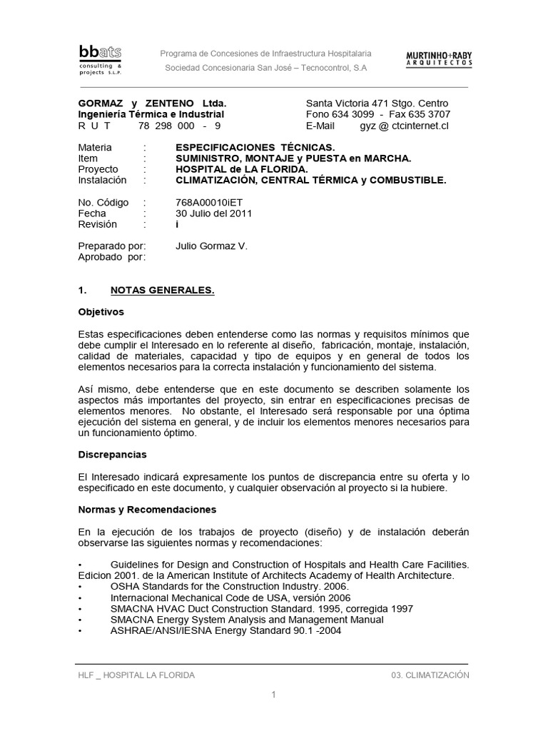 EETT Especificaciones Tecnicas CLIMA | PDF | Humedad | Ventilación (Arquitectura)