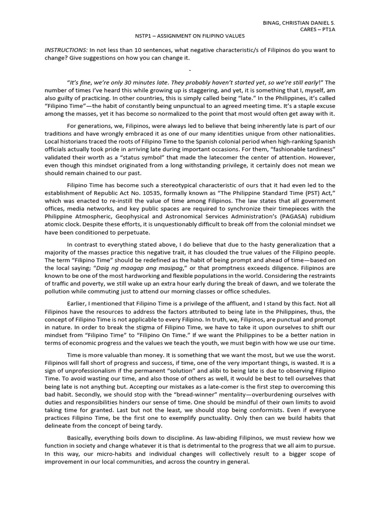 Changing Filipino Time Mindset | PDF | Philippines