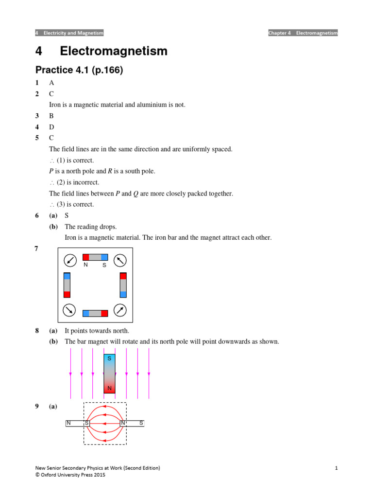 Electromagnetism Practice Guide | PDF | Magnet | Magnetic Field