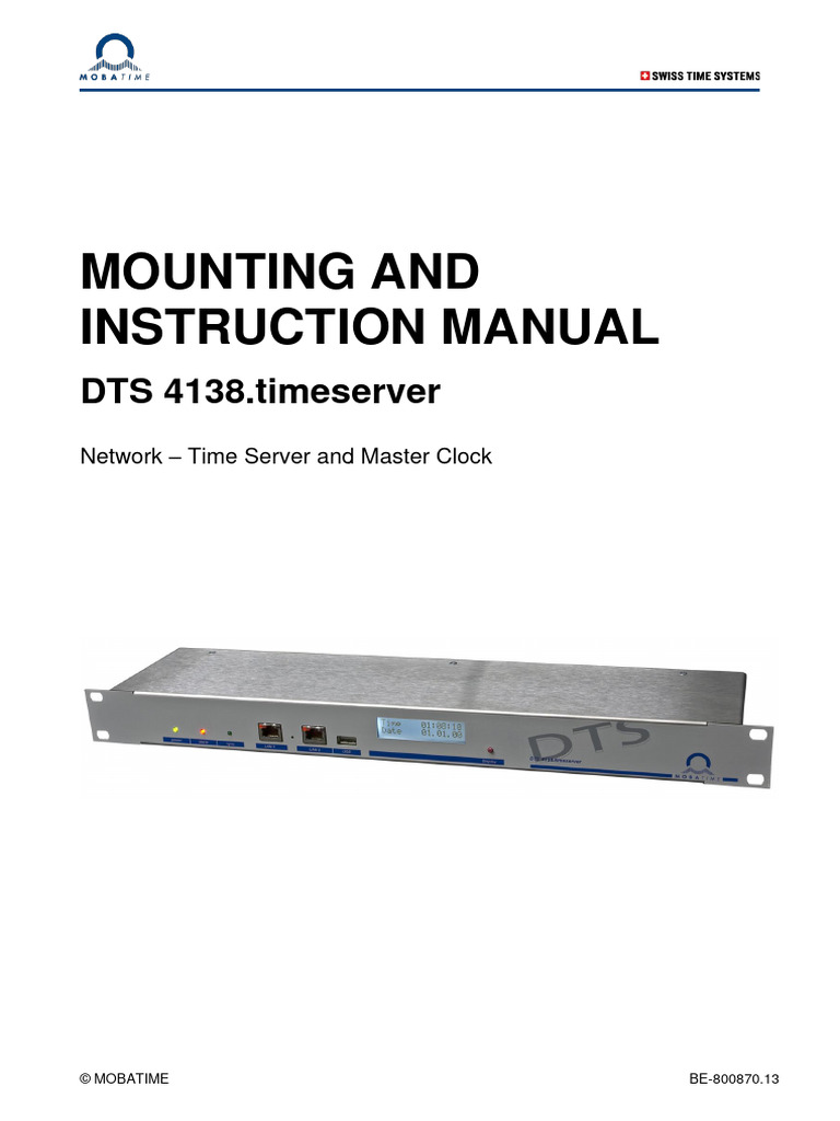 BE 800870.13 DTS 4138 Timeserver | PDF