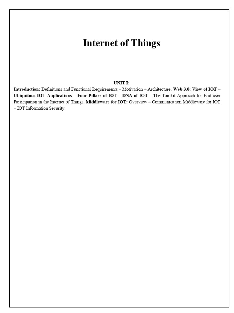 IoT U1 | PDF | Internet Of Things | Computer Network