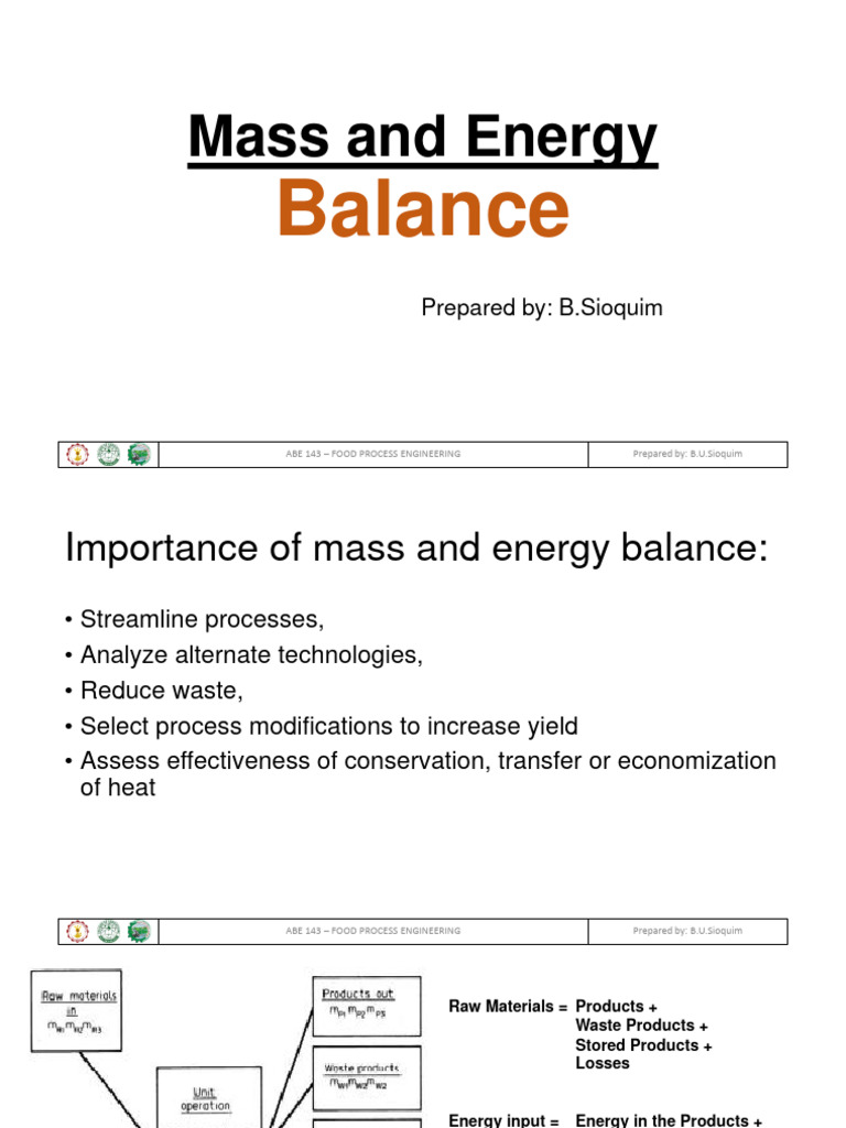 ABE 143 Mass and Energy Balance | PDF | Mole (Unit) | Yeast