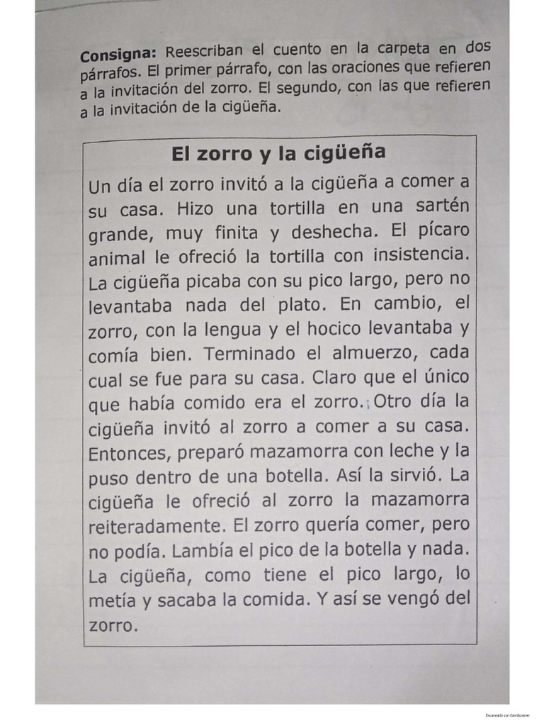 El Zorro y La Cigüeña | PDF