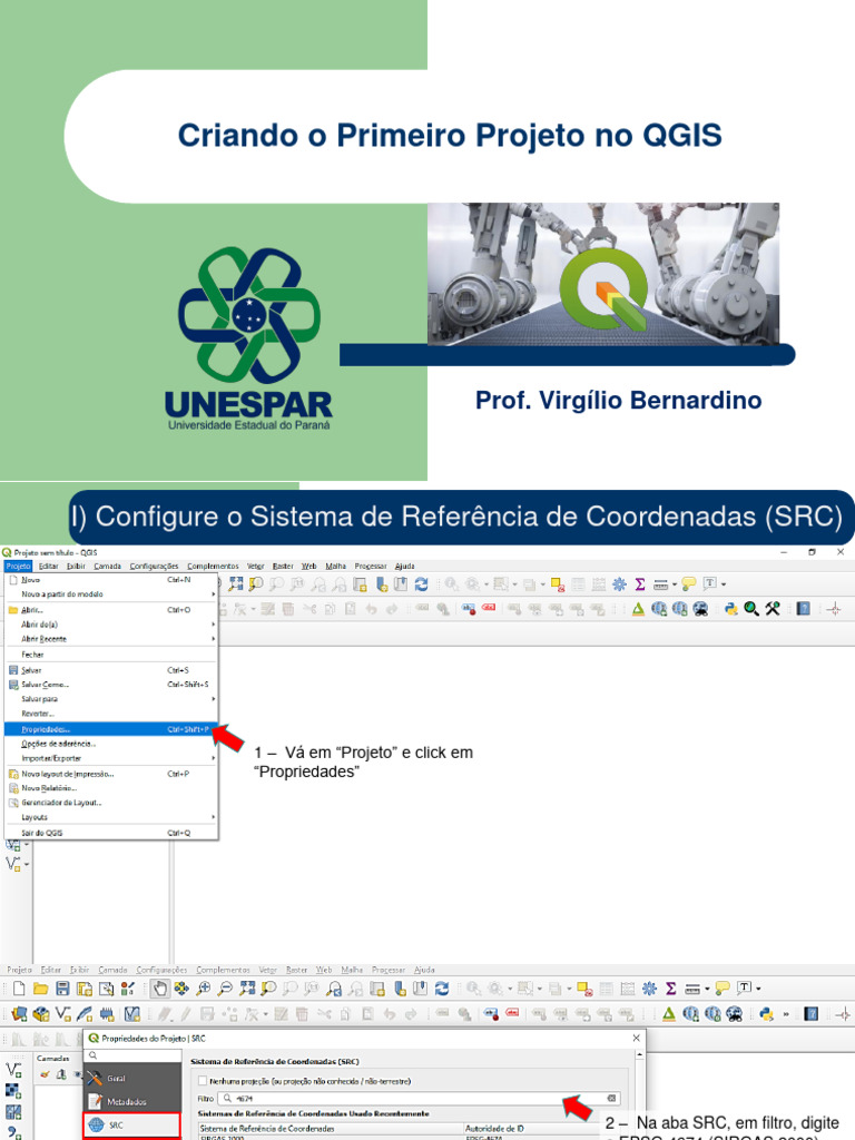 Criando o Primeiro Projeto No QGIS | PDF | Informática