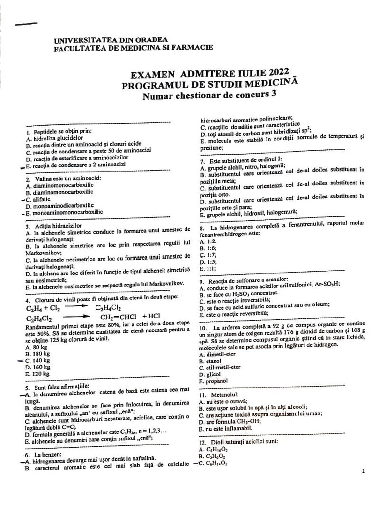 MG Admitere Iulie 2022 | PDF