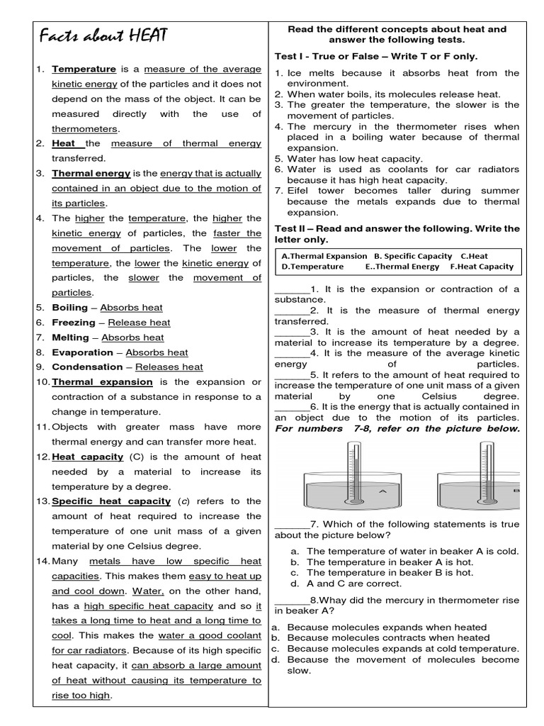Facts About HEAT-1 | PDF | Heat | Temperature