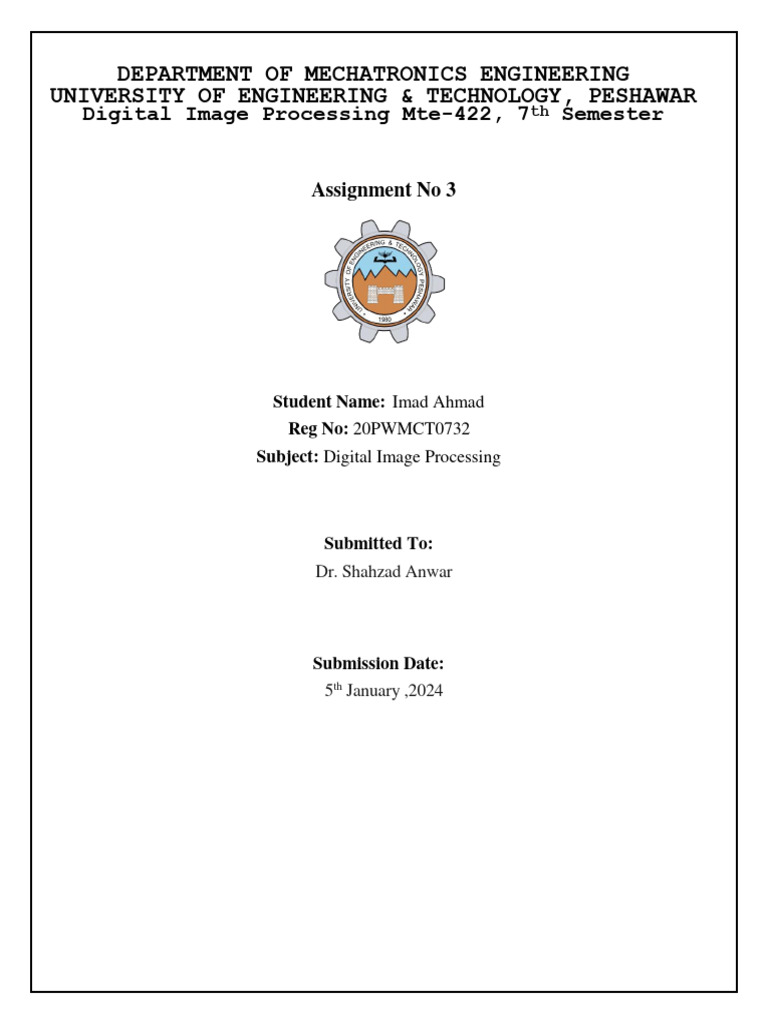Assignment DIP | PDF | Image Segmentation | Computer Vision Assignment DIP | PDF | Image Segmentation | Computer Vision