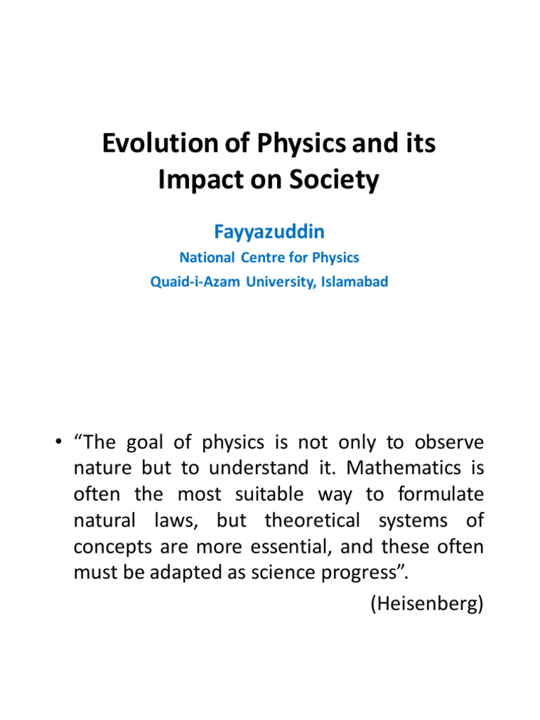 Evolution of Physics and Its Impact On Society2 | Download Free PDF | Fundamental Interaction ...