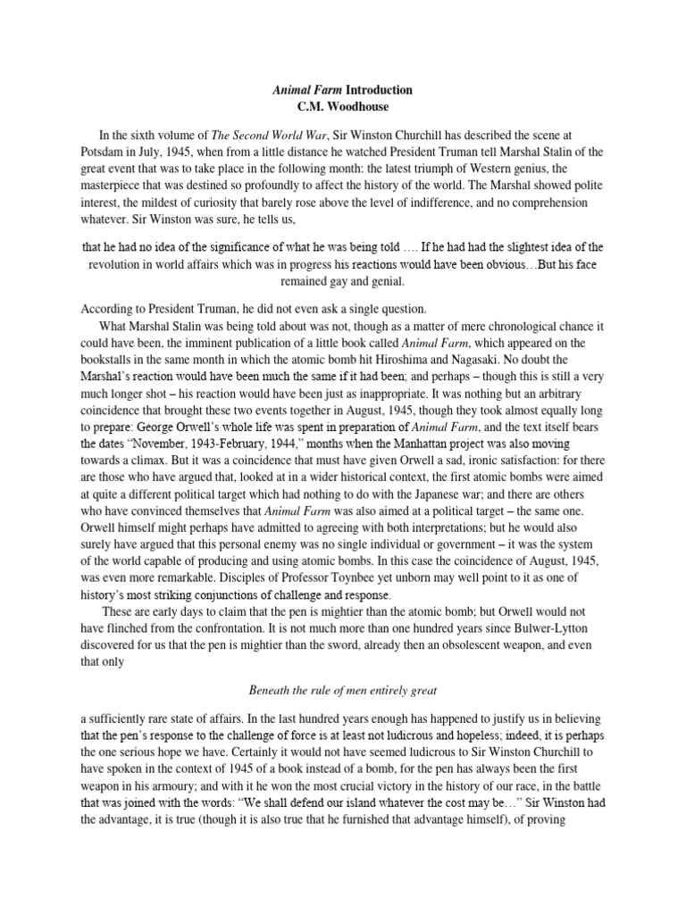 Animal Farm Introduction | PDF | Fairy Tales