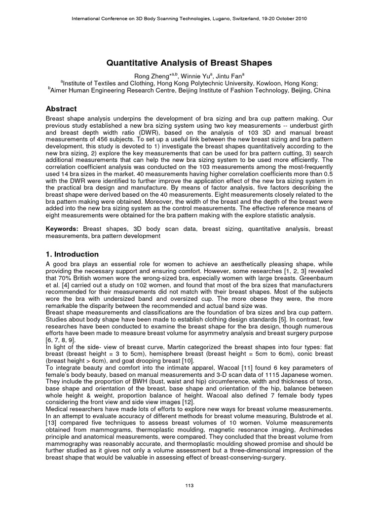 2010 Bra Sizing Pdf Factor Analysis Bra