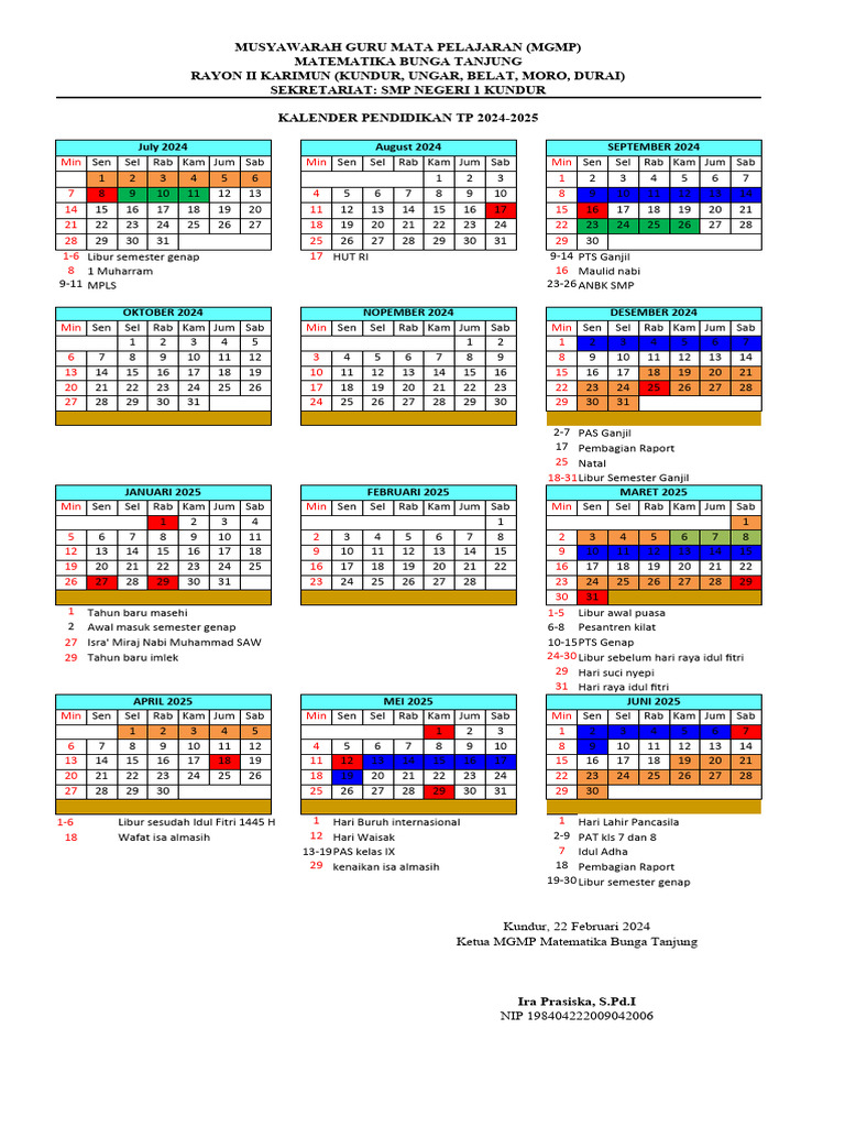 Kalender Pendidikan 2425 | PDF