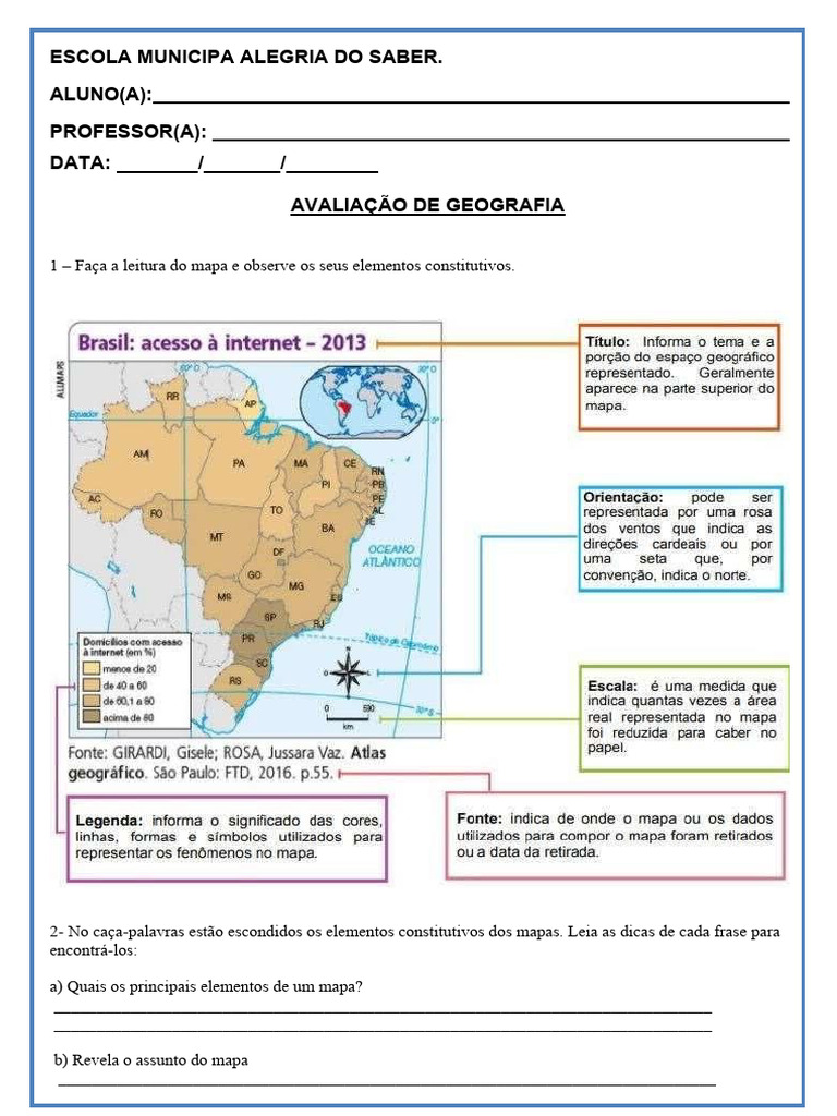 Atividades de Geografia 4ordm Ano PDF | PDF