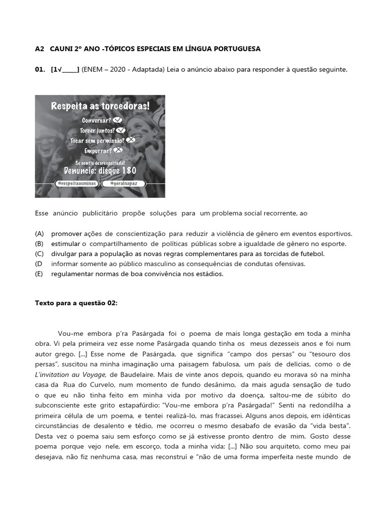 A2ok 2024cauni 2º Ano Port 1 CH | PDF | Grande explosão | Science