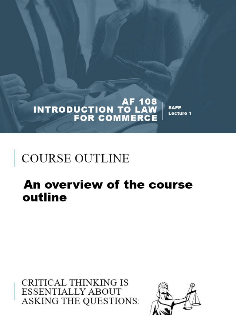 Introduction to Law for Commerce Course | PDF | Burden Of Proof (Law ...
