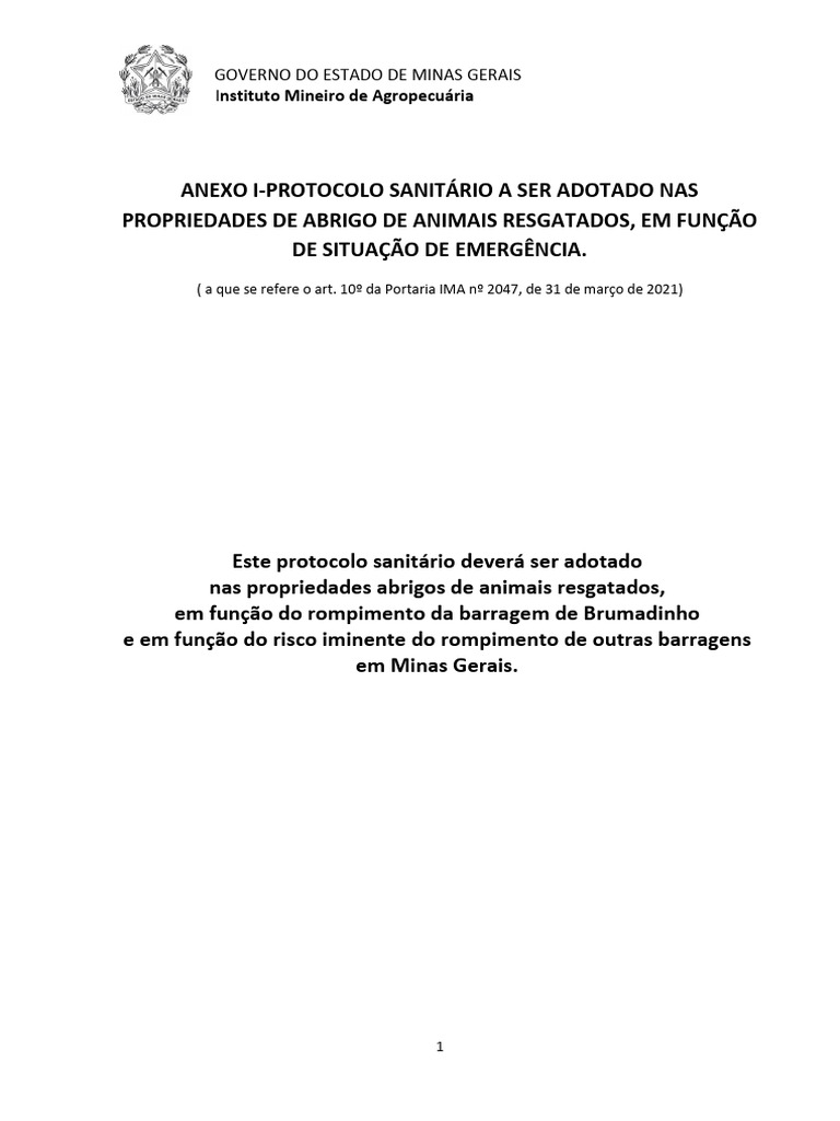 ANEXO 1 Da Portariia IMA 2047 - PROTOCOLO SANITARIO IMA - Abr 2021 ...