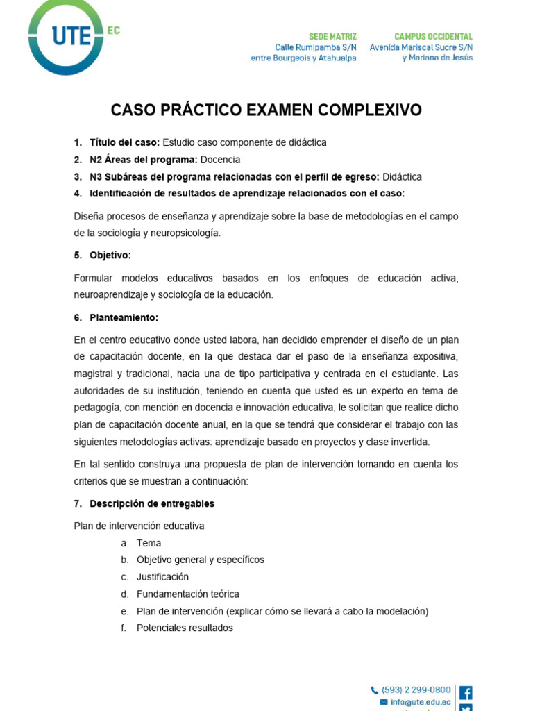 Caso Práctico COMPONENTE 4 DIDÁCTICA 5-1-2024 | PDF