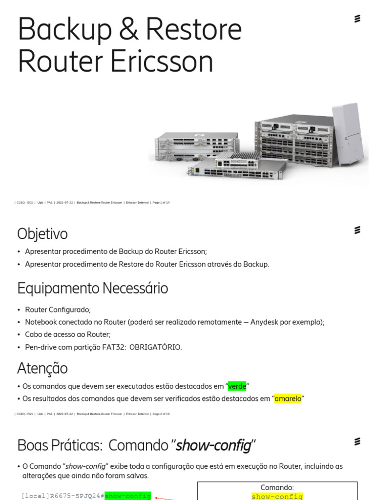 Backup Restore Router Ericsson Rev C | PDF