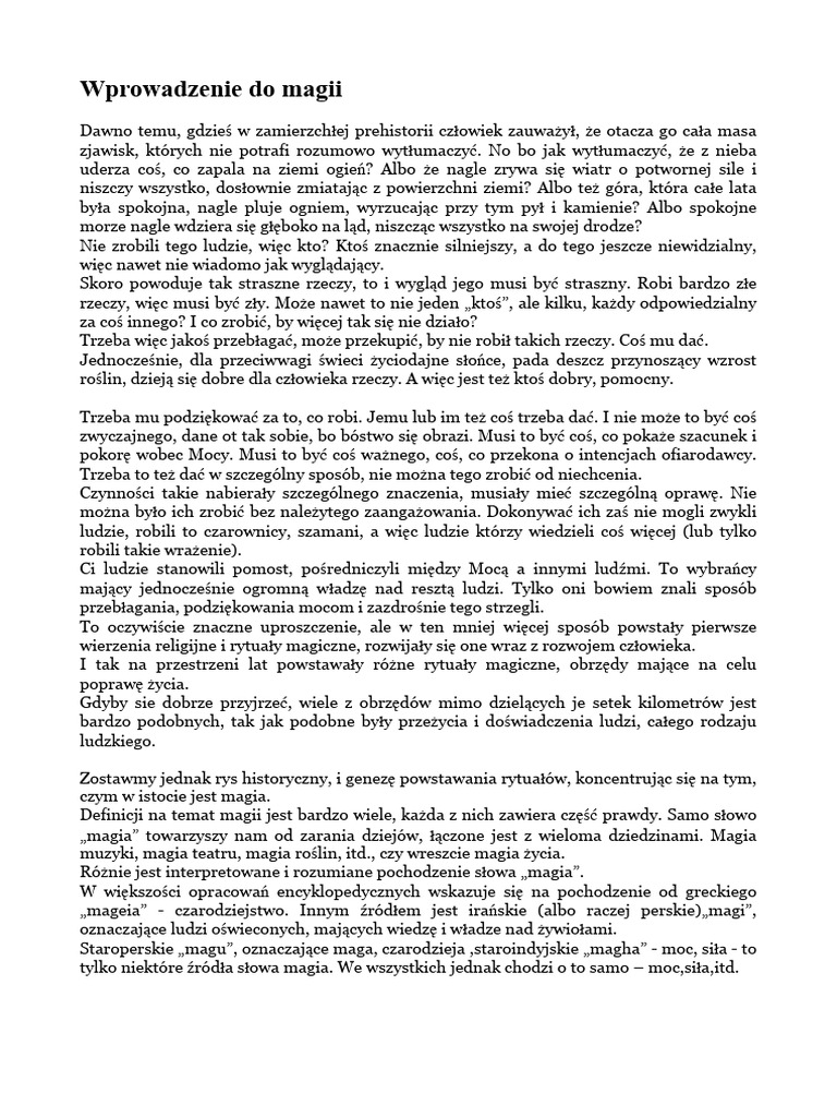 Wprowadzenie Do Magii | PDF