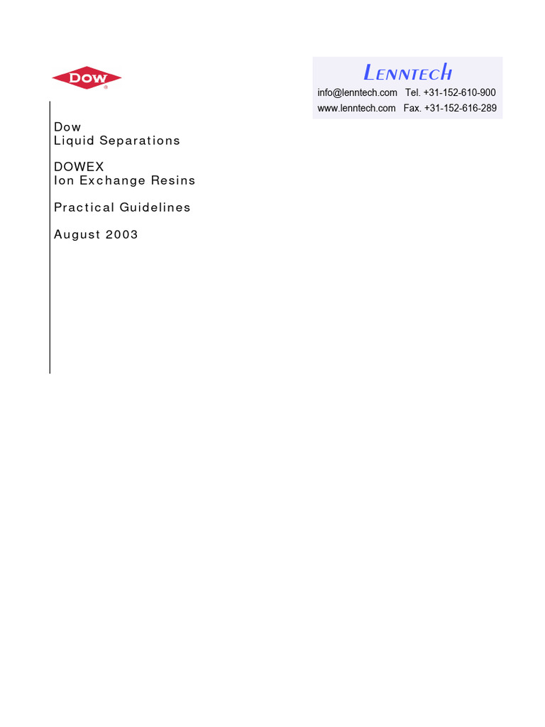Dowex Practical Guidelines L | PDF | Ion Exchange | Ion