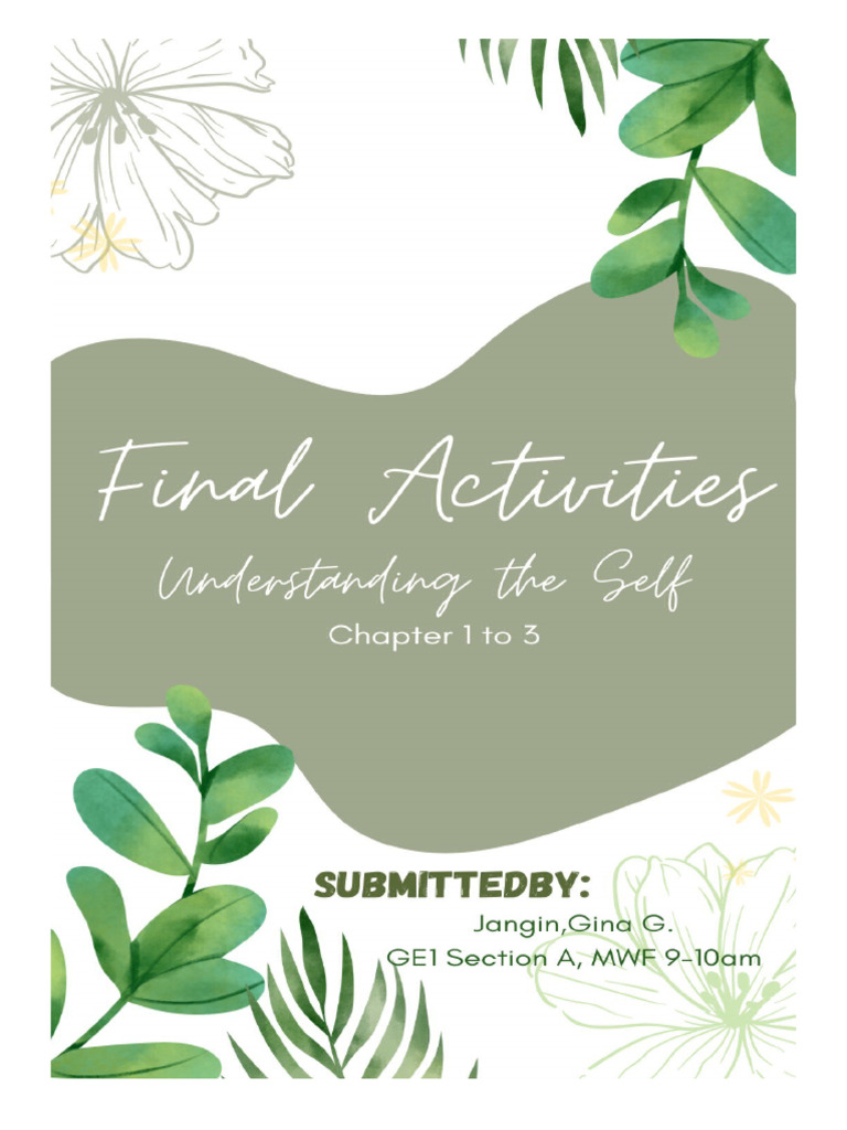 Jangin, Gina G. - UTS ACTIVITIES | PDF | Philosophy Of Self | Soul