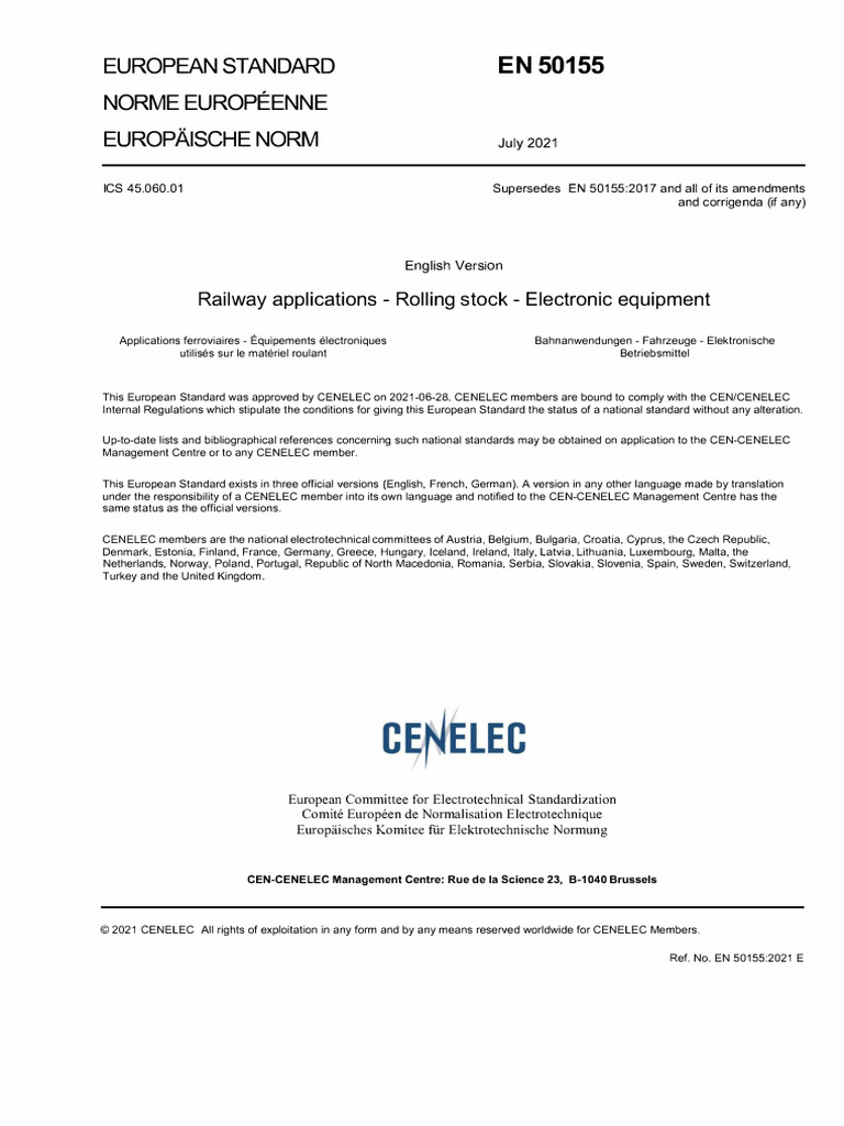 En 50155-2021 | PDF | Electronic Circuits | Engineering