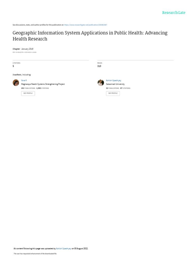 Geographic Information System Applications in Public Health - Advancing Health Research | PDF ...