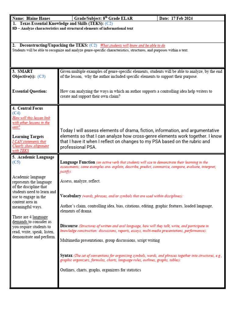 LPG Delivery Plan - Teachworthy Hanes | PDF | Learning | Rubric (Academic)