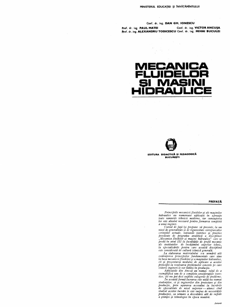 Mecanica Fluidelor | PDF