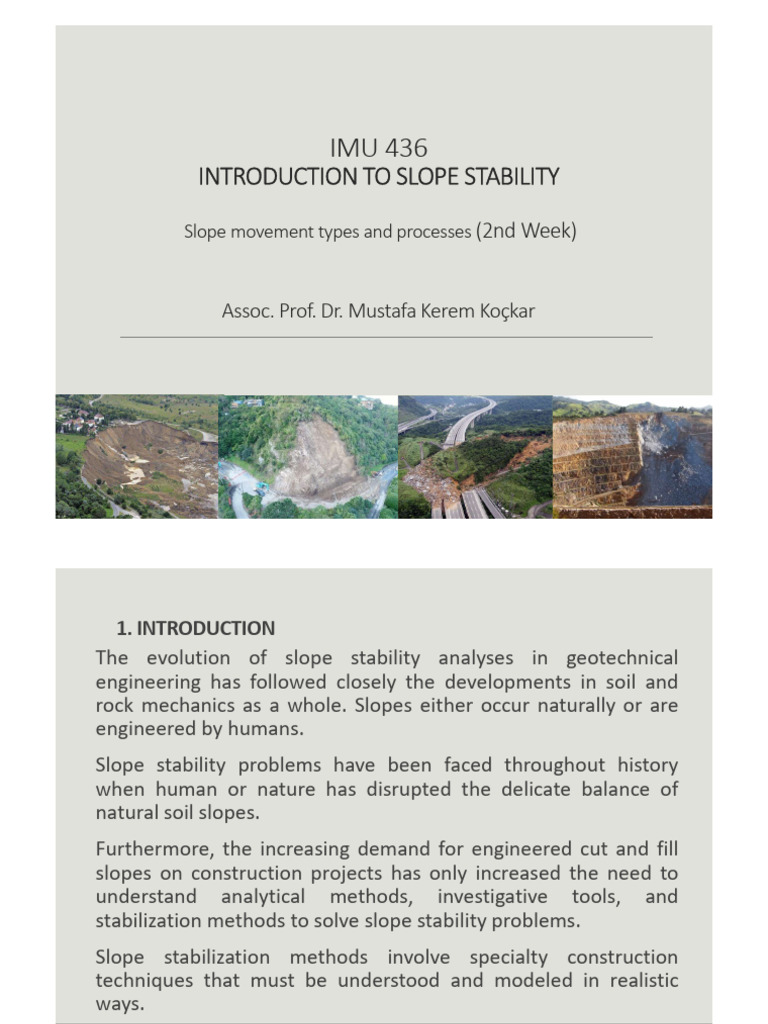 Slope Movement Types and Processes - 2nd Week | PDF | Strength Of ...