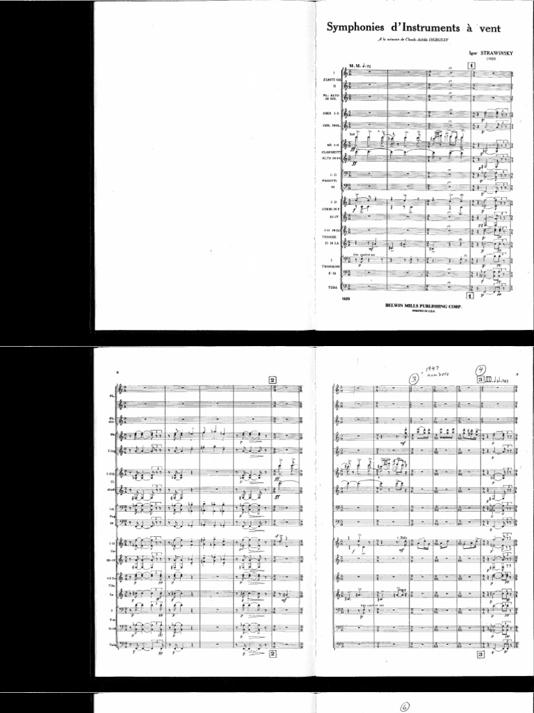 Stravinsky Symphonies of Wind Inst 1920 | PDF