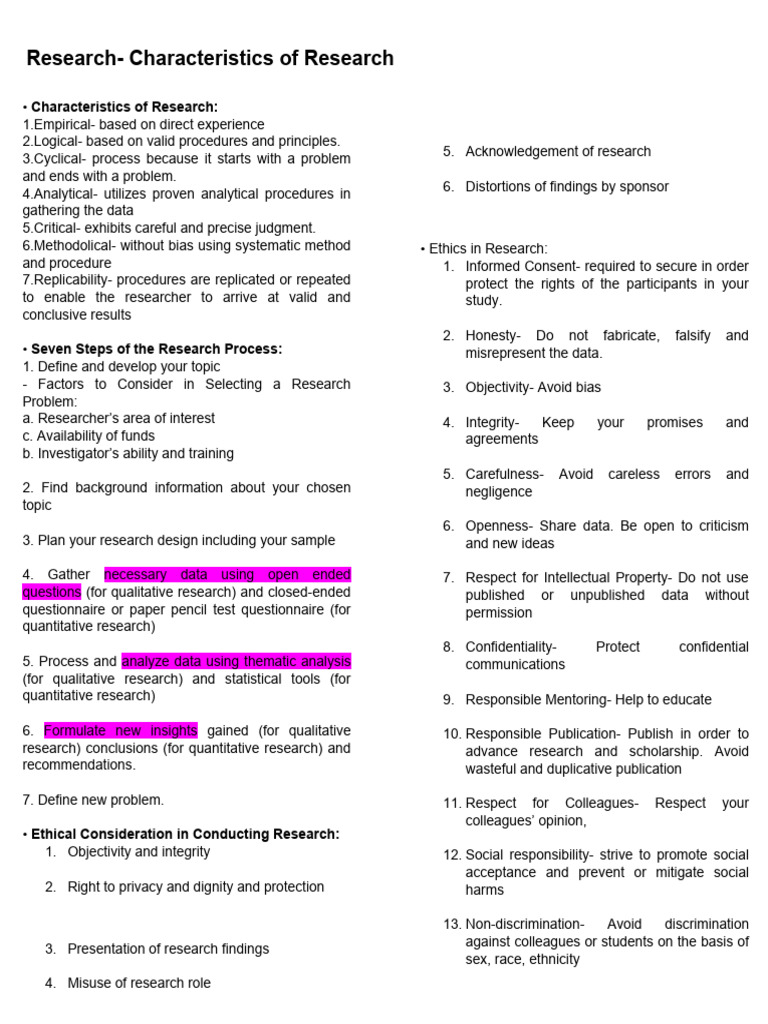 Characteristics of Research | PDF | Copyright Infringement | Methodology