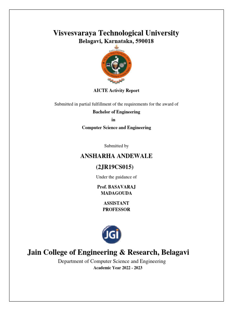 Aicte Report | PDF